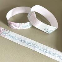 China Custom Logo Printed Tyvek Wristbands Waterproof Strong Adhesive Closure 250x25mm for sale
