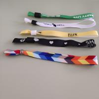 China Custom Logo Woven Fabric Wristband 350x15mm for Festival Events One Time Use for sale