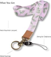 China Custom Polyester Neck Lanyards 2cm Width 90cm Length with Card Holder Keychain for sale