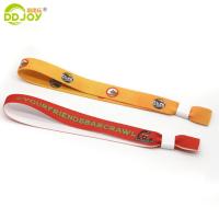 China Custom Polyester Festival Woven Wristband 350x15mm One Time Use Fabric Bracelet for sale
