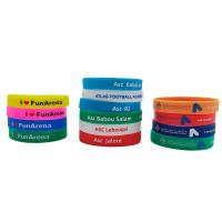 China Custom Silicone Rubber Bracelets 202x12x2mm Silk Screen Printing Waterproof ISO9001 for sale