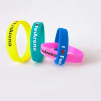 China Custom Silicone Rubber Bracelets 202x12x2mm Silk Screen Printing Waterproof ISO9001 for sale