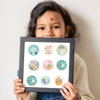China 1 inch Rainbow Sticker Artwork Format AI/PDF/CDR Gift Decoration for sale