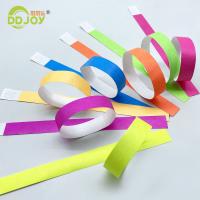 China Custom Tyvek Wristbands 250x19mm for Events Festivals Neon Colors Waterproof for sale