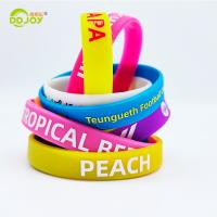 China Custom Waterproof Debossed Silicone Rubber Bracelets 202x12x2mm for Events for sale