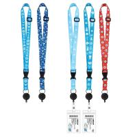 China Custom Polyester Lanyard Keychain 6 Color Silk Screen Printing Round Nylon Lanyard with Logo 90cm for sale
