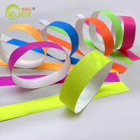 China Neon Tyvek Wristband 250x19mm Adhesive Closure Waterproof ID Wristband for Events for sale