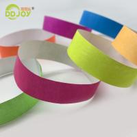 China Neon Tyvek Wristband 250x19mm Adhesive Closure Waterproof ID Wristband for Events for sale