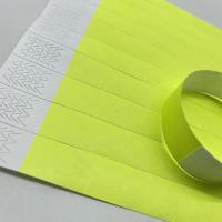 China Neon Tyvek Wristband 250x19mm Adhesive Closure Waterproof ID Wristband for Events for sale