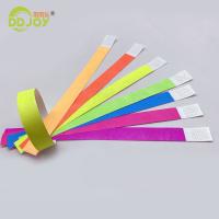 China Neon Tyvek Wristband 250x19mm Adhesive Closure Waterproof ID Wristband for Events for sale