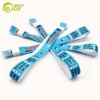 China Custom Logo Polyester Satin Woven Ribbon Wristband 350x15mm for Events for sale