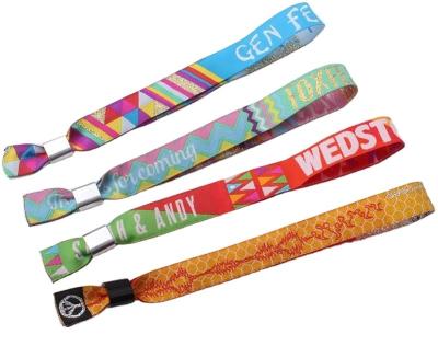 China Custom Woven Polyester Bracelets 350x15mm for Events Festivals Promotional Gifts for sale