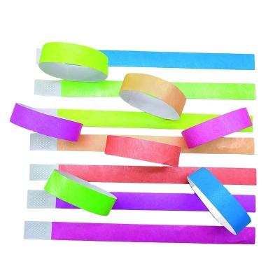 China Custom Printed Eco Tyvek Paper Wristbands 250x25mm for Festival Events for sale