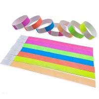 China Custom Printed Eco Tyvek Paper Wristbands 250x25mm for Festival Events for sale