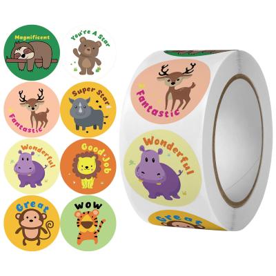 China Custom Rainbow Thank You Stickers 500 Pieces Per Roll Round Gift Decoration Labels for sale