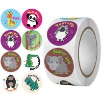 China Custom Rainbow Thank You Stickers 500 Pieces Per Roll Round Gift Decoration Labels for sale