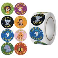 China Custom Rainbow Thank You Stickers 500 Pieces Per Roll Round Gift Decoration Labels for sale
