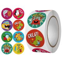 China Custom Rainbow Thank You Stickers 500 Pieces Per Roll Round Gift Decoration Labels for sale