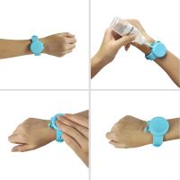 China Silicone Hand Sanitizer Wristband 15ml Adjustable Dispenser Bracelet Custom Logo for sale