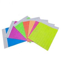 China Neon Paper Tyvek Wristband 250x25mm for Festivals Custom Logo and Colors for sale