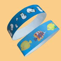China Custom Tyvek Paper Wristbands 250x25mm Dinosaur Rabbit Balloon Design Stock Colors for sale