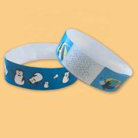 China Custom Tyvek Paper Wristbands 250x25mm Dinosaur Rabbit Balloon Design Stock Colors for sale