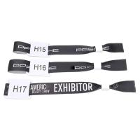 China Custom RFID Chip Satin Fabric Wristbands 350x15mm with Logo Printing for Events for sale