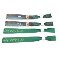 China Custom RFID Chip Satin Fabric Wristbands 350x15mm with Logo Printing for Events for sale