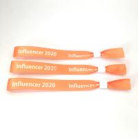 China Custom RFID Chip Satin Fabric Wristbands 350x15mm with Logo Printing for Events for sale