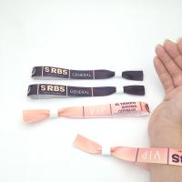 China Custom RFID Chip Satin Fabric Wristbands 350x15mm with Logo Printing for Events for sale