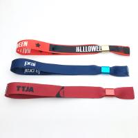 China Custom RFID Chip Satin Fabric Wristbands 350x15mm with Logo Printing for Events for sale