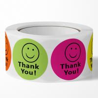 China 1.5 Inch Round Thank You Stickers 500pcs per Roll for Gift Packaging and Events for sale