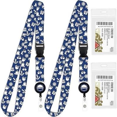 China Breakaway Safety Buckle Sublimation Polyester Neck Lanyards 90cm 2cm Width for Office Promotions for sale