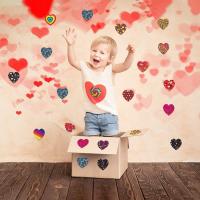China Rainbow Heart Ribbon Sticker 1.5 inch 500pcs per Roll Striped Love Pride Gift Craft for sale