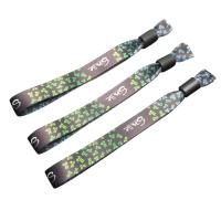 China Custom Logo Polyester Satin RFID Wristbands 350x15mm for Event Festival Entry for sale