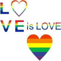 China Rainbow Heart Ribbon Sticker 1.5 inch 500pcs per Roll Striped Love Pride Gift Craft for sale