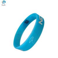China Custom Logo Silicone Rubber Bracelet 202x12x2mm Promotional Wristband for sale