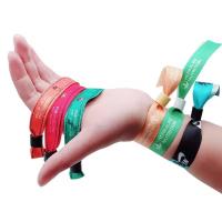 China Custom Logo Polyester Satin RFID Wristbands 350x15mm for Event Festival Entry for sale