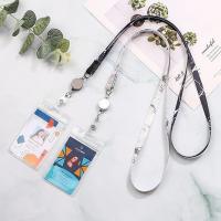China Custom PVC Work Card Lanyard Nylon ID Chest Strap 1cm Width 90cm Length Metal Buckle for sale