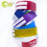China Yellow Waterproof Tyvek Wristbands 250x25mm for Event Identification Custom Logo for sale