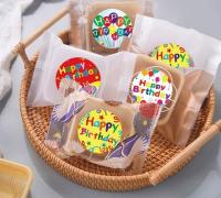 China 500pcs Cartoon Happy Birthday Stickers Adhesive Party Decoration Roll 65g for sale