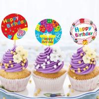 China 500pcs Cartoon Happy Birthday Stickers Adhesive Party Decoration Roll 65g for sale