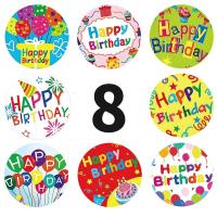 China 500pcs Cartoon Happy Birthday Stickers Adhesive Party Decoration Roll 65g for sale