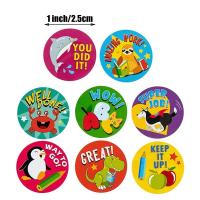 China 1 inch 25mm Round Stickers 500 Pcs Cute Animals Labels for School Rewards Teachers for sale