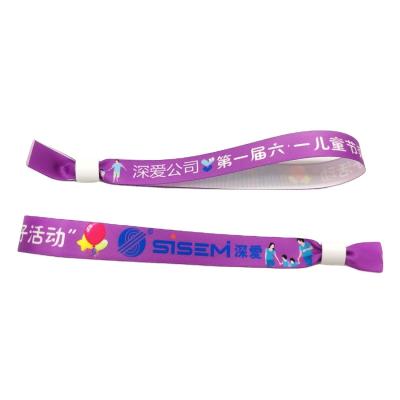China Custom Sublimation Woven Lanyard Wristband 350x15mm Disposable for Festival Events for sale