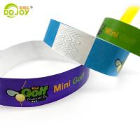 China Customizable Tyvek Wristbands for Events 250x19mm Waterproof Adhesive Closure for sale