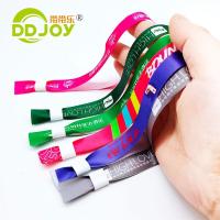 China Custom Polyester Woven Fabric Wristbands 350x15mm for Events Single Double Sided Printing for sale