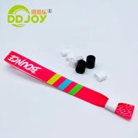 China Custom Polyester Woven Fabric Wristbands 350x15mm for Events Single Double Sided Printing for sale