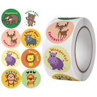 China Custom Oil Resistant Rainbow Thank You Sticker 500 Pieces per Roll for Gift Decoration for sale