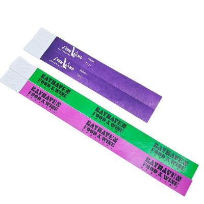 China Custom Logo Tyvek Wristbands for Adults and Kids 250x25mm One Time Use Paper Wristband for VIP Events for sale